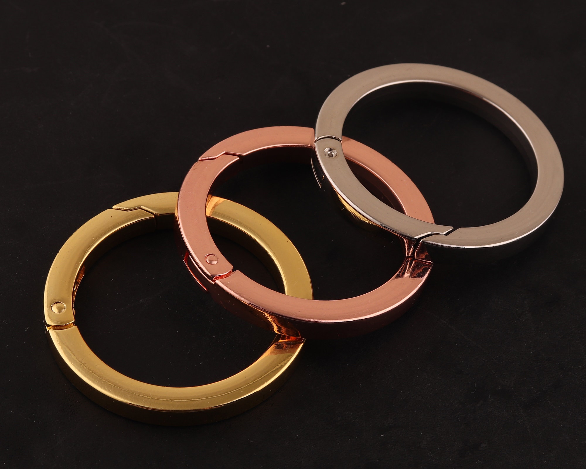 33mm rose gold and gold Round Ring Gate silver Spring Snap | Etsy
