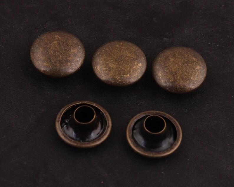 50 Sets 9*11 Mm Long Post Double Cap Rivets,bronze Metal Rivets-rivets ...