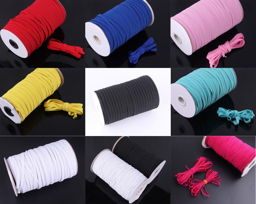 3mm and 6mm Colorful Elastic Cord Rope,flat Elastic Bands Smooth Finish ...