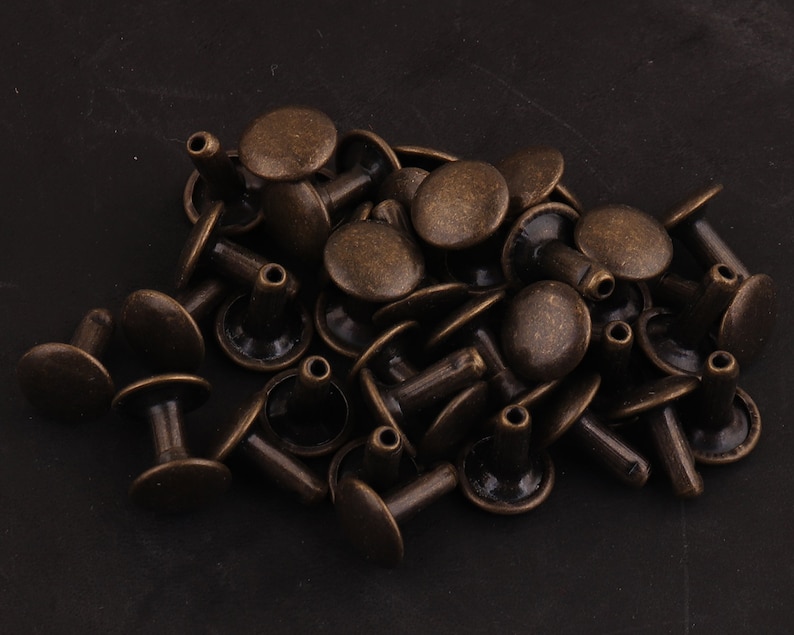 50 Sets 911 Mm Long Post Double Cap Rivetsbronze Metal - Etsy