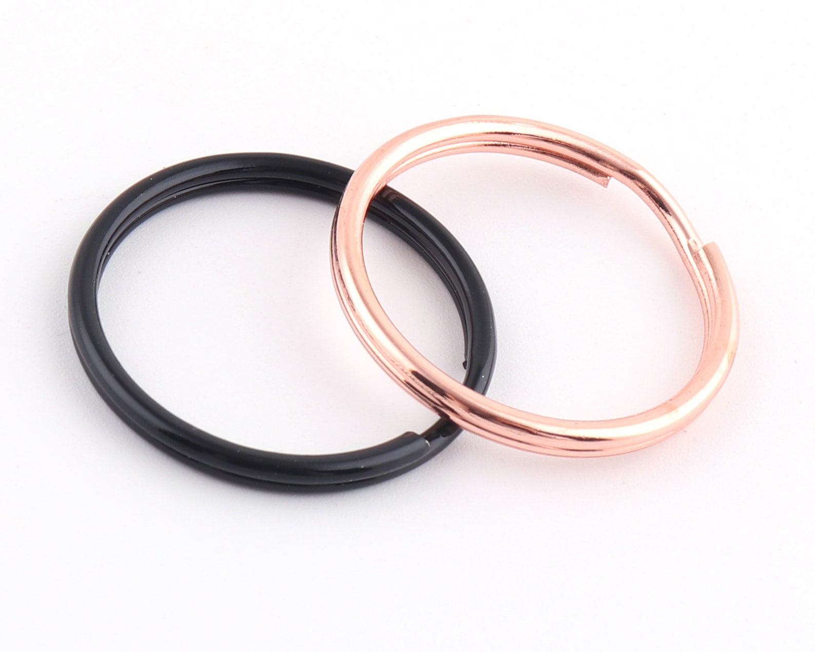 Stainless Steel Split Rings Key Ringsblack and rose gold Flat | Etsy