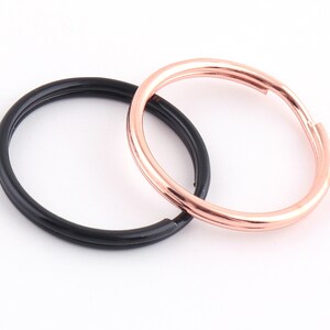 Stainless Steel Split Rings Key Rings,black and Rose Gold Flat Key Ring ...