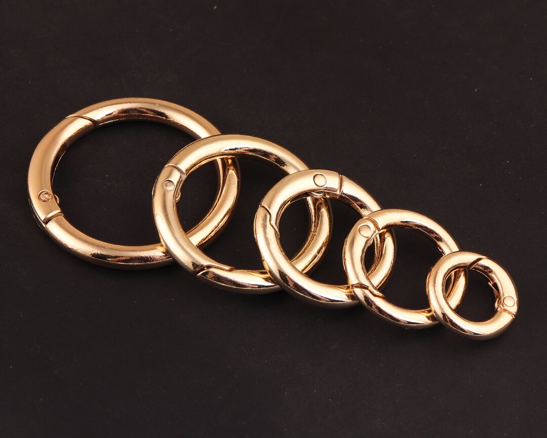 Light Gold O-rings Metal O Ring Spring Ring Clasp Push Gate O Rings ...