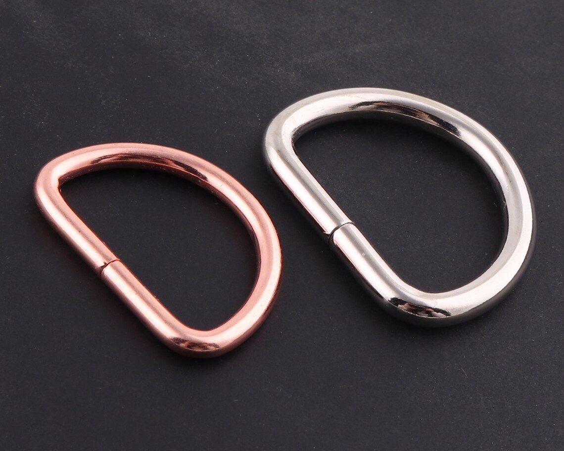 1 Silver and Rose Gold Metal D Ring D Buckle Leash - Etsy