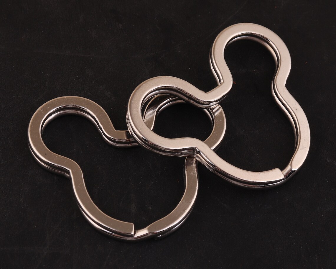 1 1/2 Inch 38mmsilver Mickey Mouse Key Rings Cute Key Fob - Etsy