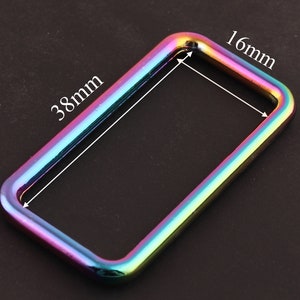 25mm,38mm,40mm Rainbow Rectangular Ring 1"inch Rectangle Rings Strap ...