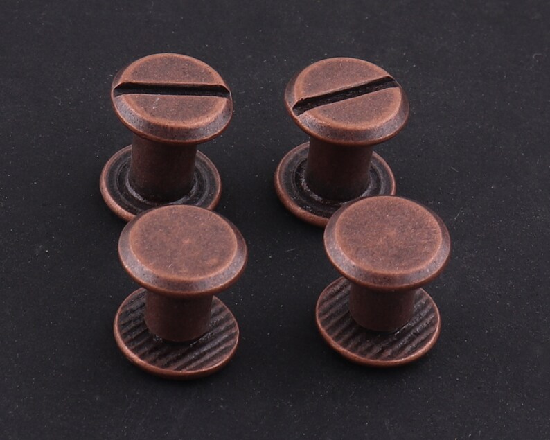 Antique Copper Screw Rivets 99 Mm Metal Button Screw Back | Etsy
