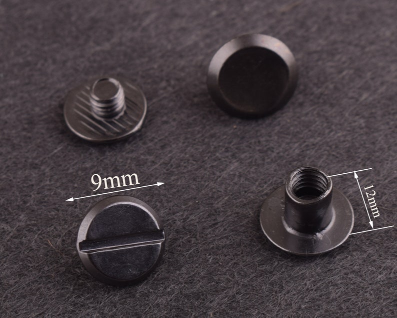 Gunmetal Screw Rivets 20 Sets 912 Mm Metal Button Screw Back - Etsy