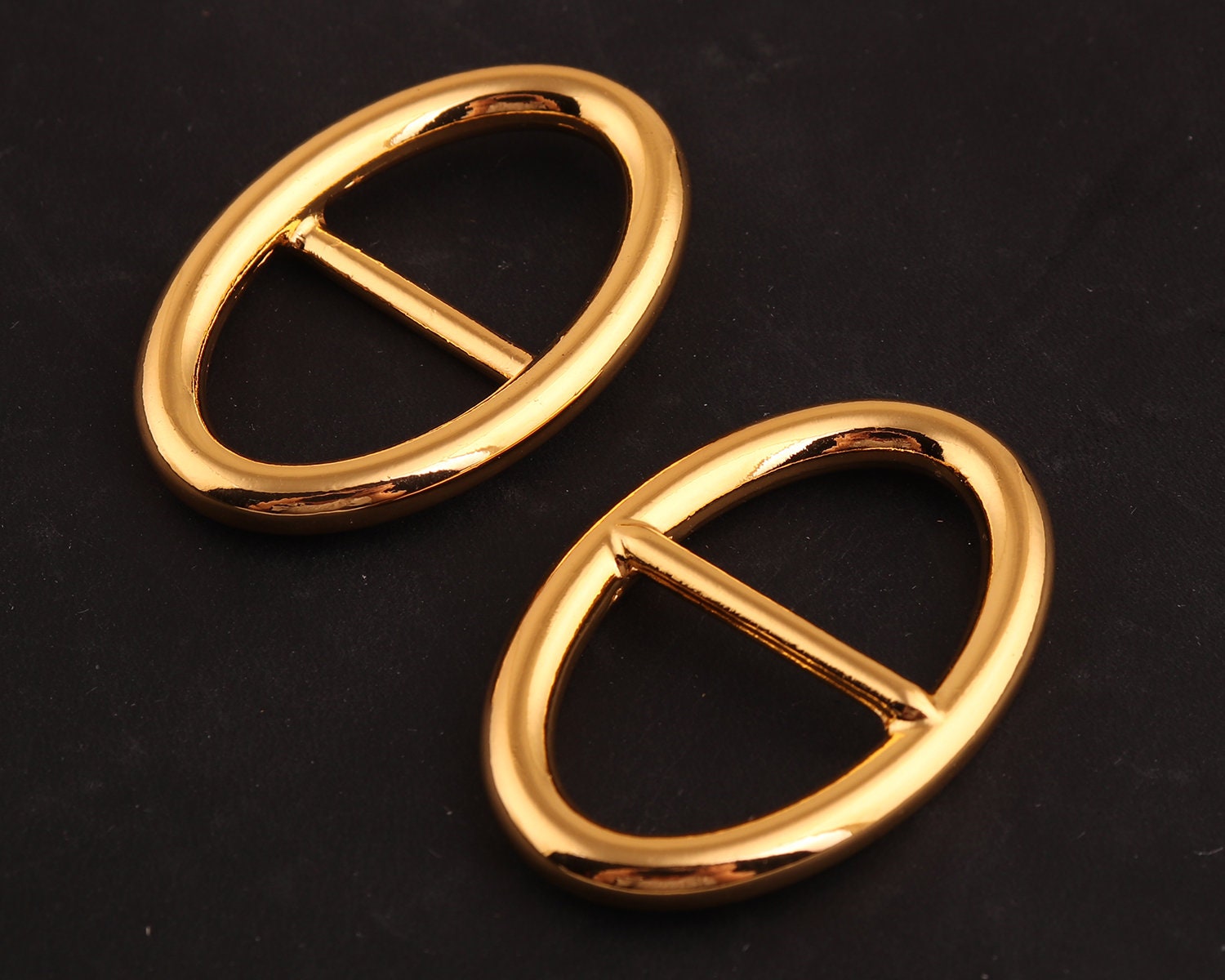 16mm Sliver and Gold Oval Slide Buckle Strap Buckle Belt Buckle Oval ...