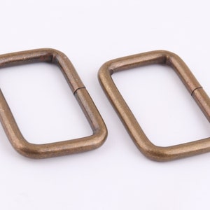 32 Mm Rectangular Wire Loops / Rings-bronze Rectangle Ring,purse ...