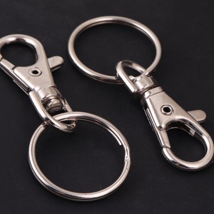 Silver Swivel Clips With 25mm Key Ring,snap Hook Swivels,key Chain ...