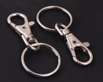 50 Pcs White K Color Swivel Key Ring Connectors Double Loops,key Rings ...