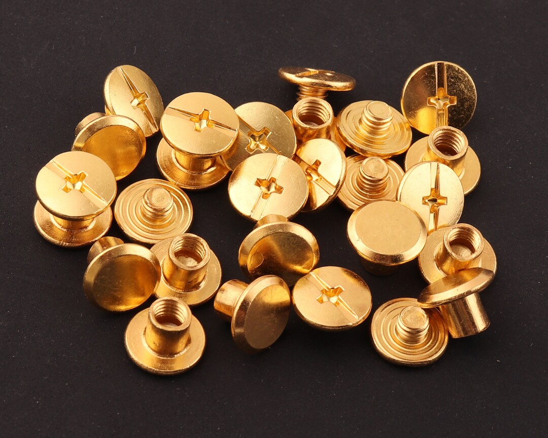 Gold Screw Rivets 20 Sets 96 Mm Metal Button Screw Back Studs Screw ...
