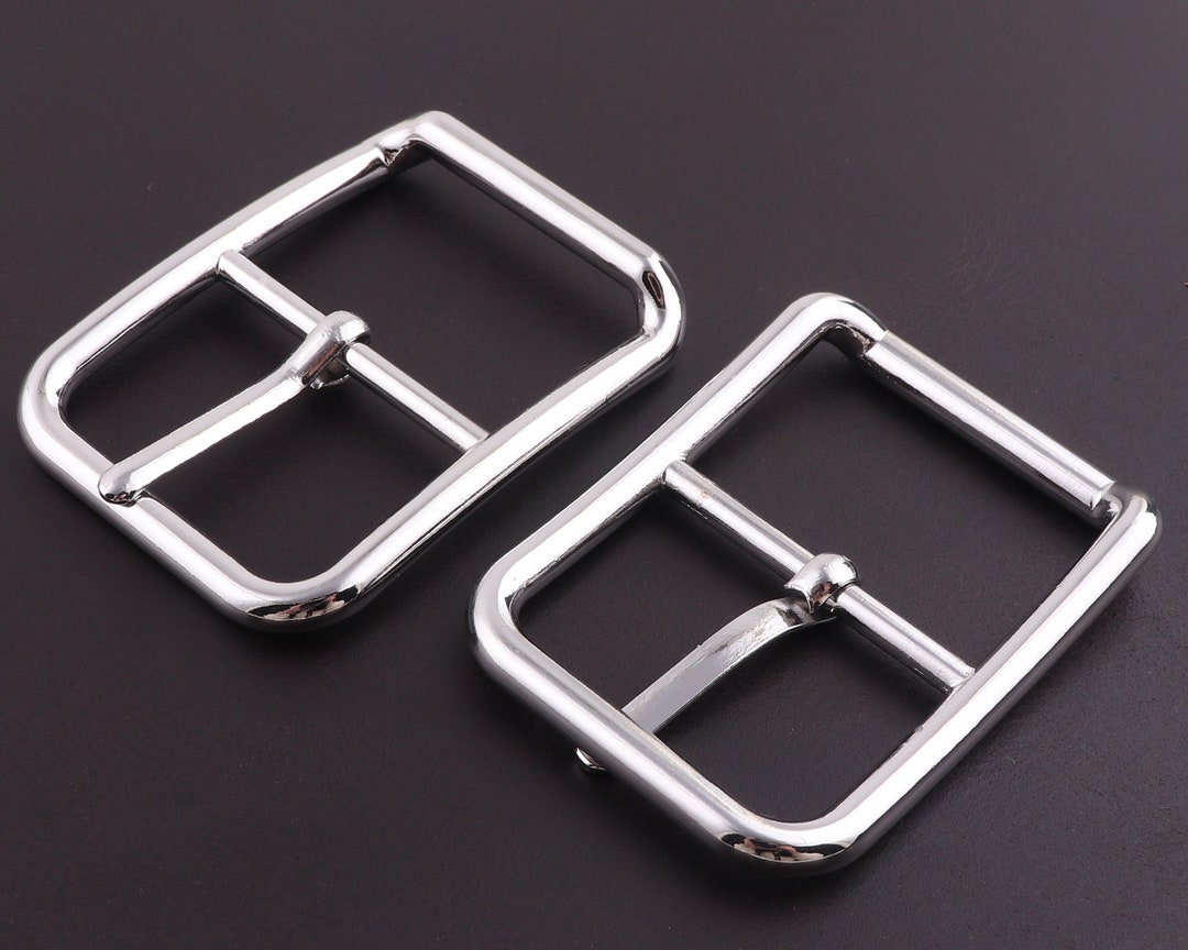 35mm Large Silver Strap Buckle Fasteners Belt Buckle Square Center Bar ...