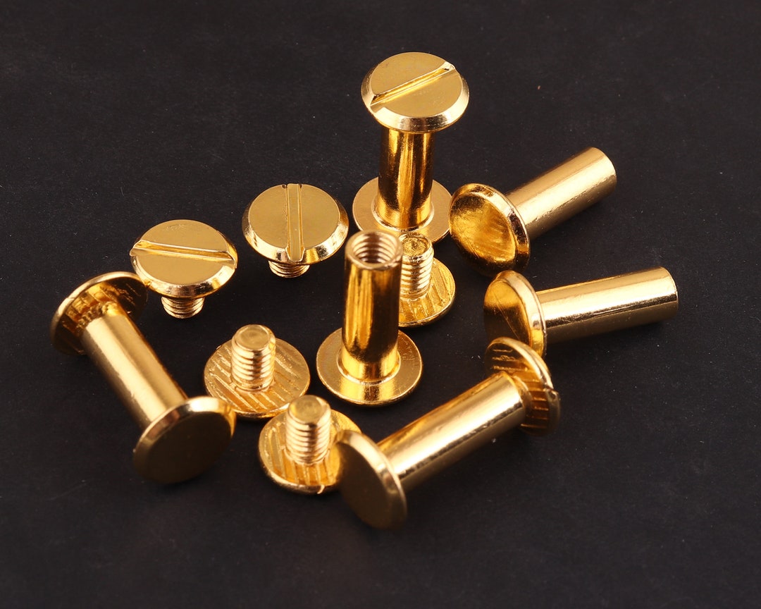 Gold Screw Rivets 20 Sets 10*16 Mm Metal Button Screw Back Studs Screw ...