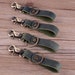 Green Leather Key Chain,men's Leather Key Fob/leather Key Holder ...