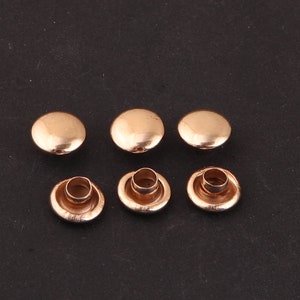 50sets 6*10mm Silver and Gold Long Post Double Cap Rivets Iron Rivets ...