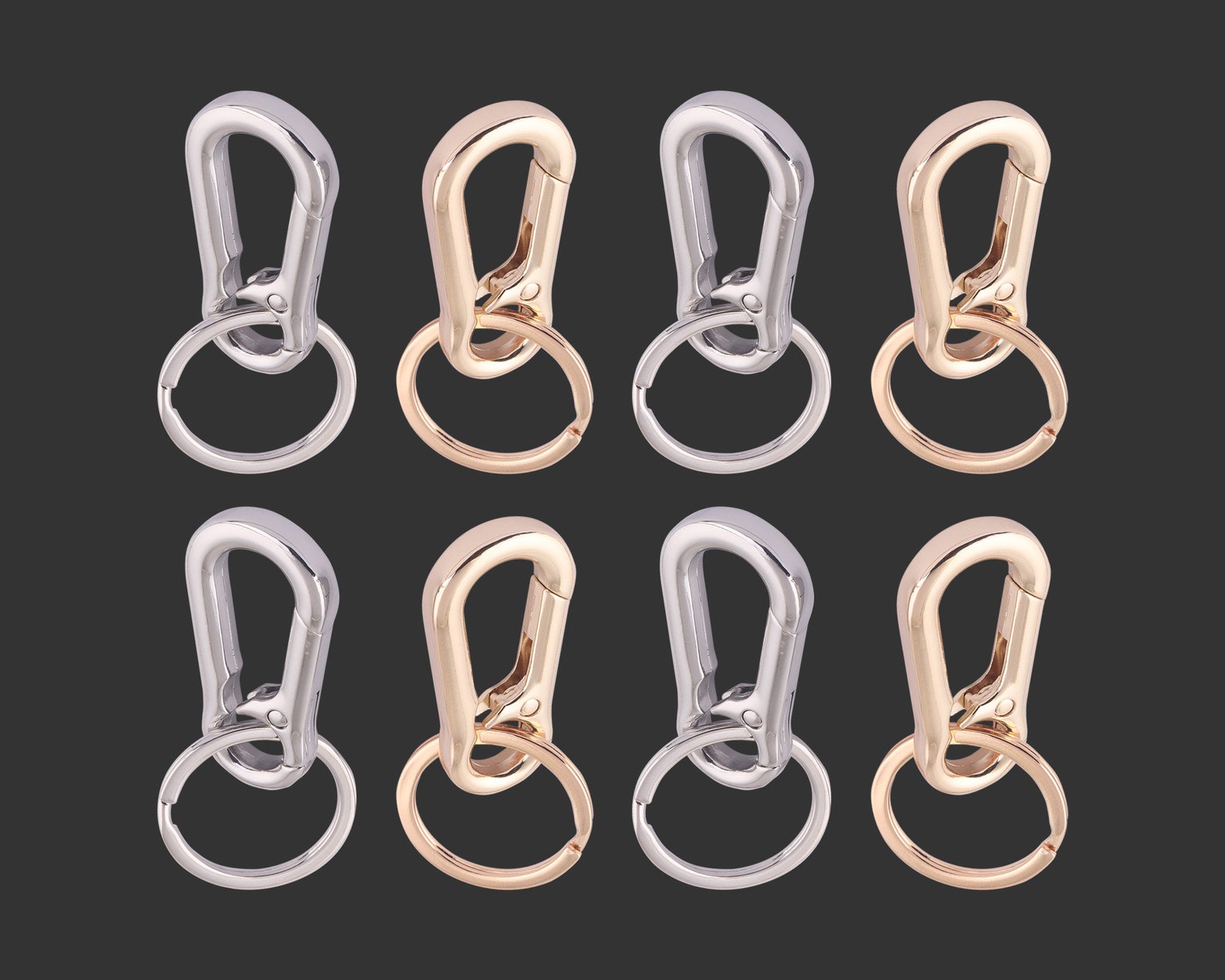 Gold Metal Carabiner Clip Key Ring Key Chain Key Charm Holder Organizer ...