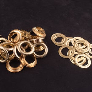 100pcs 22*14mm(od * ID ) Light Gold Round Eyelets Hole Grommets Metal ...