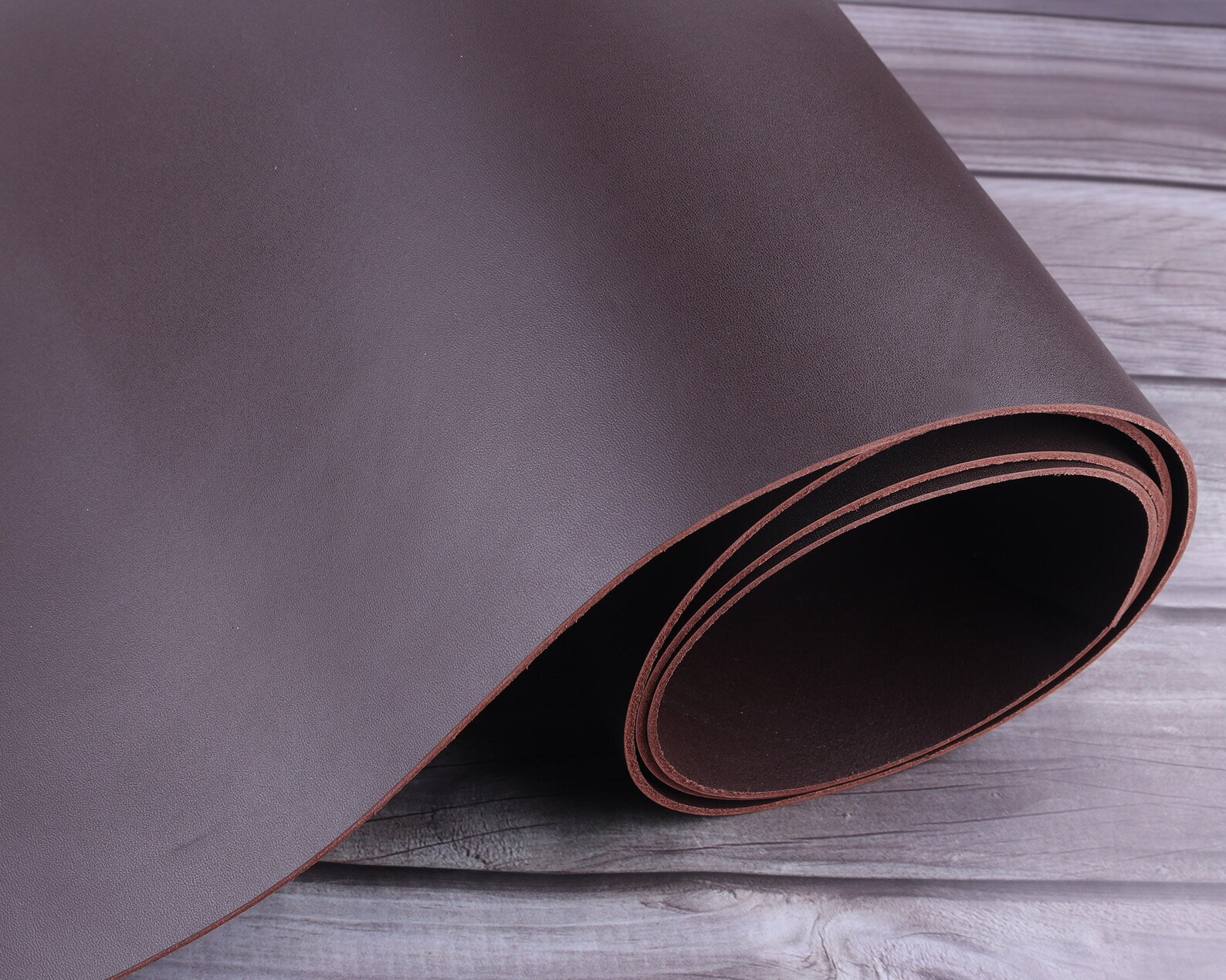 A4 dark brown natural Leather-double side Cowhide | Etsy