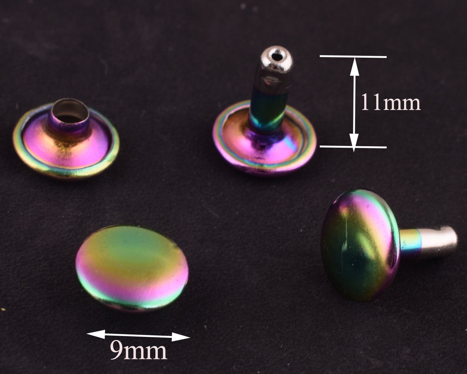 Rainbow Rivets 50 Pcs 119 Mm Rivets/studs Zinc Alloy Button | Etsy