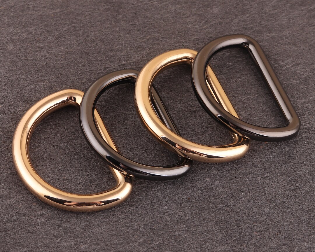 1 Inch(25 Mm)gunmetal and Gold D Ring Leash Seamless D Loop Leather ...
