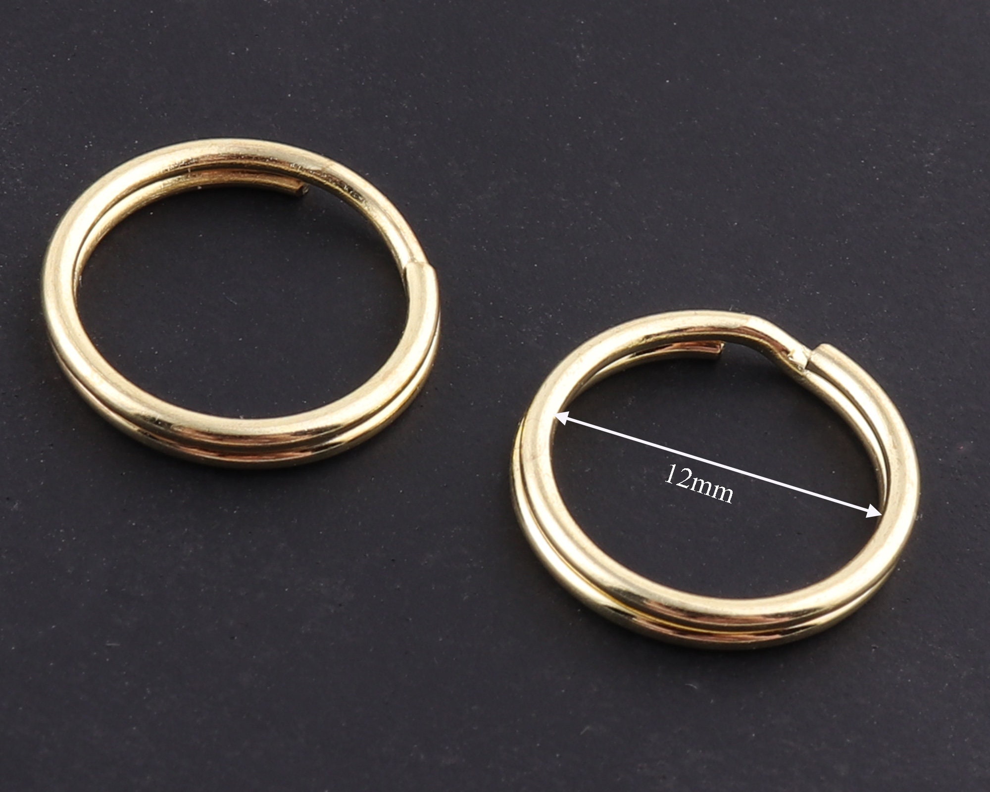 Silvergold and Light Gold Split Rings Key Ringflat Keychain - Etsy