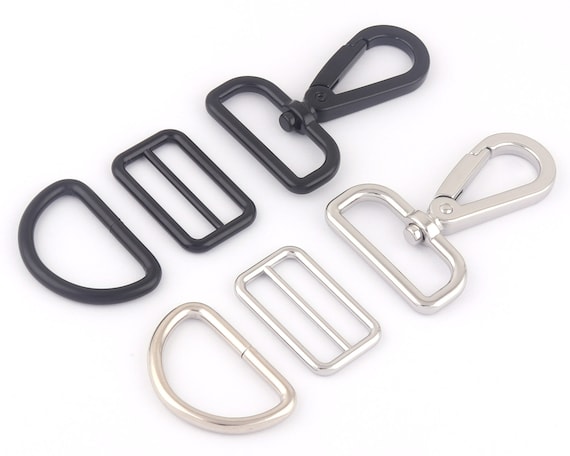 32mm Silver/black Metal Swivel Clasp Claw With Slide Buckled - Etsy