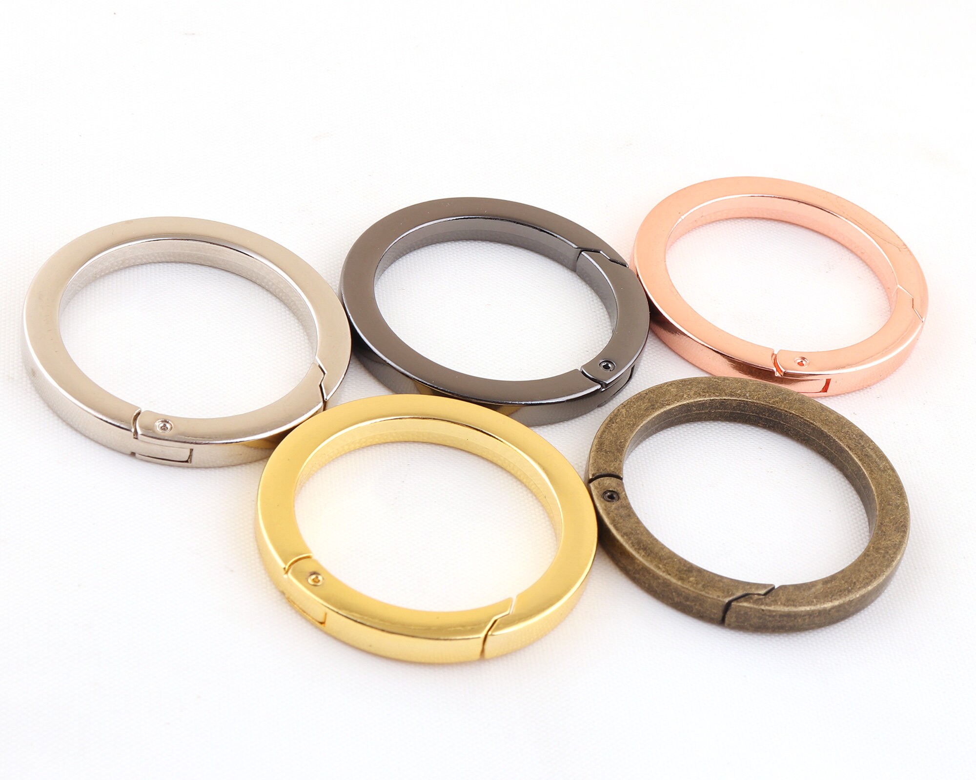 Flat Round Spring Gate Ring Spring Ring Clasp-spring Snap Hook - Etsy