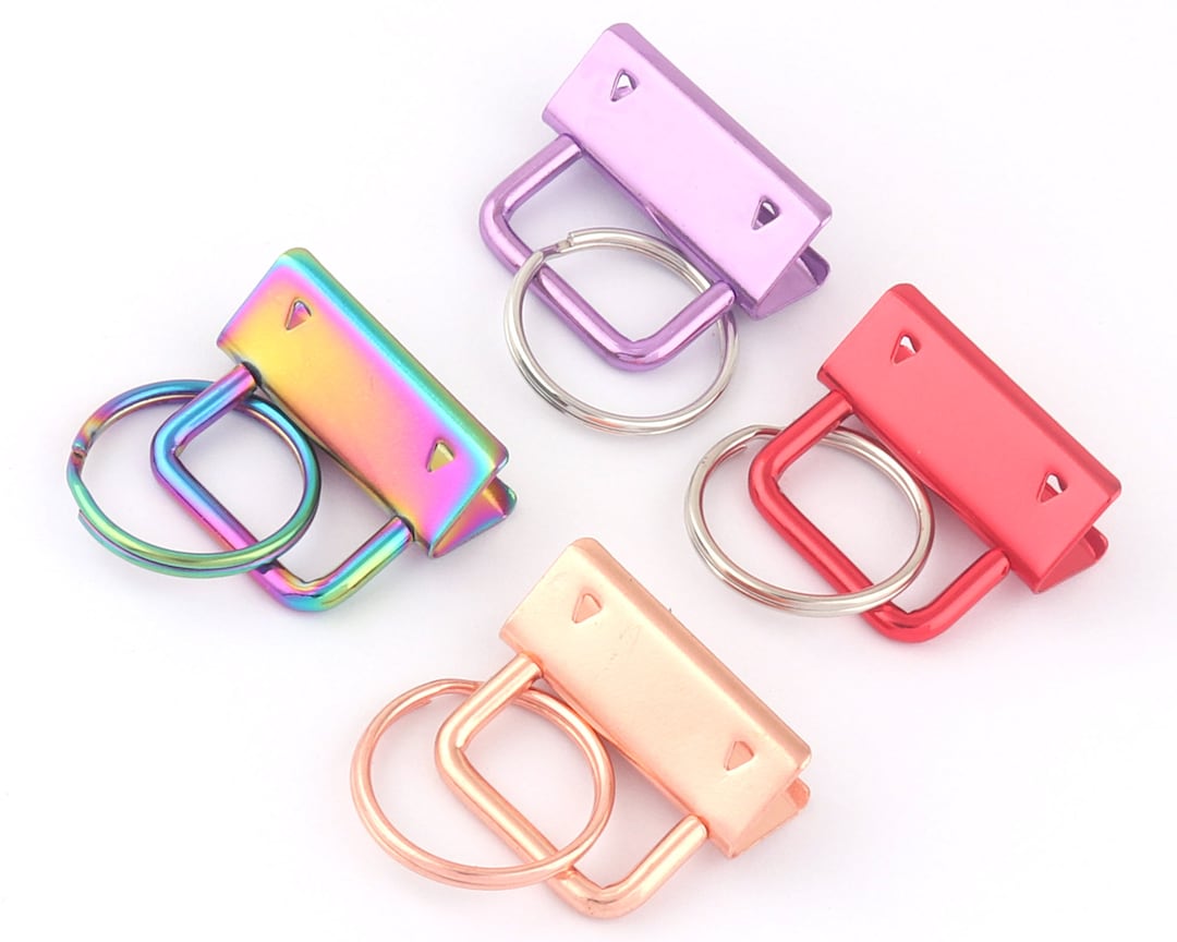 32mm Rainbow Key Fob Hardware With Key Rings Sets Metal Keychain ...