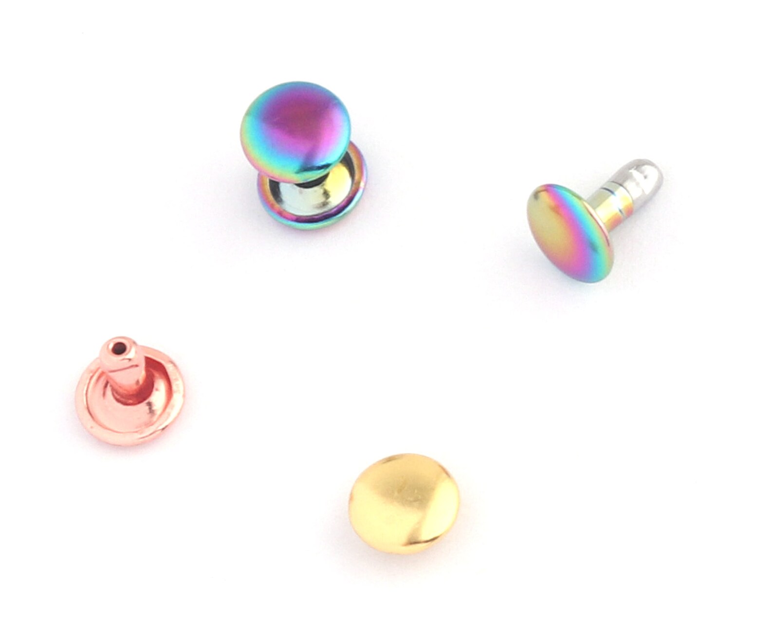 7mm Rainbow Metal Double Cap Rivets,button Round Jewelry Rapid Rivet ...