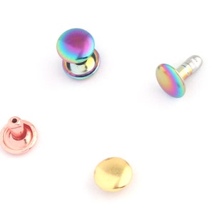 7mm Rainbow Metal Double Cap Rivets,button Round Jewelry Rapid Rivet ...
