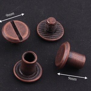 Antique Copper Screw Rivets 99 Mm Metal Button Screw Back - Etsy