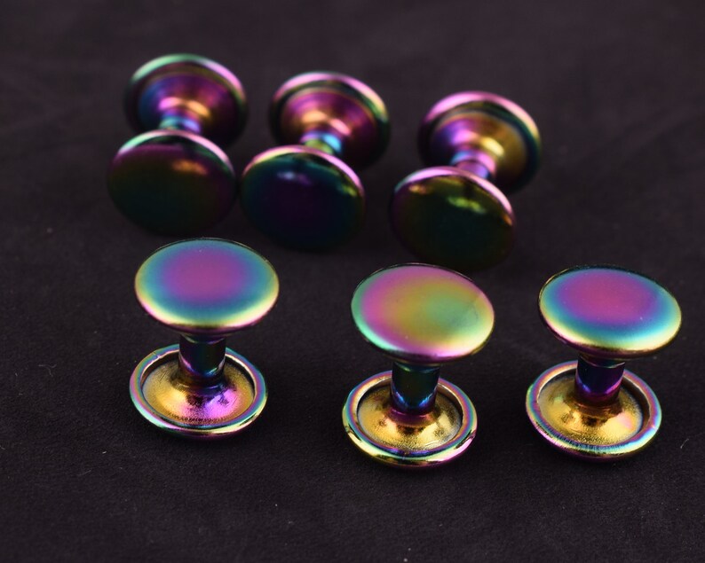 Rainbow Rivets 50 Pcs 119 Mm Rivets/studs Zinc Alloy Button - Etsy
