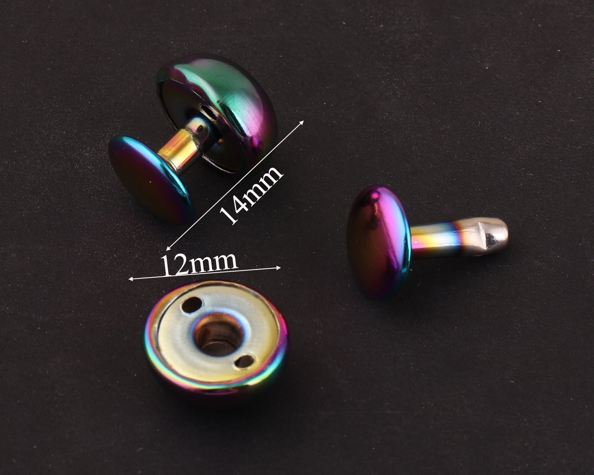 Rainbow Double Capped Rivets 1214 Mm Mushroom Rivets/screw - Etsy