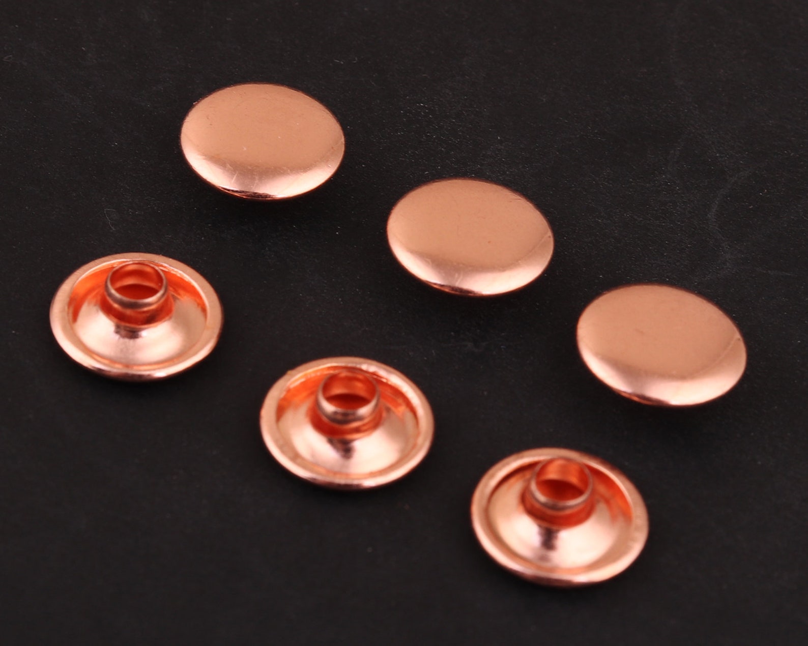 100 Sets Rose Gold Long Post Double Cap Rivets 1012mm Copper - Etsy
