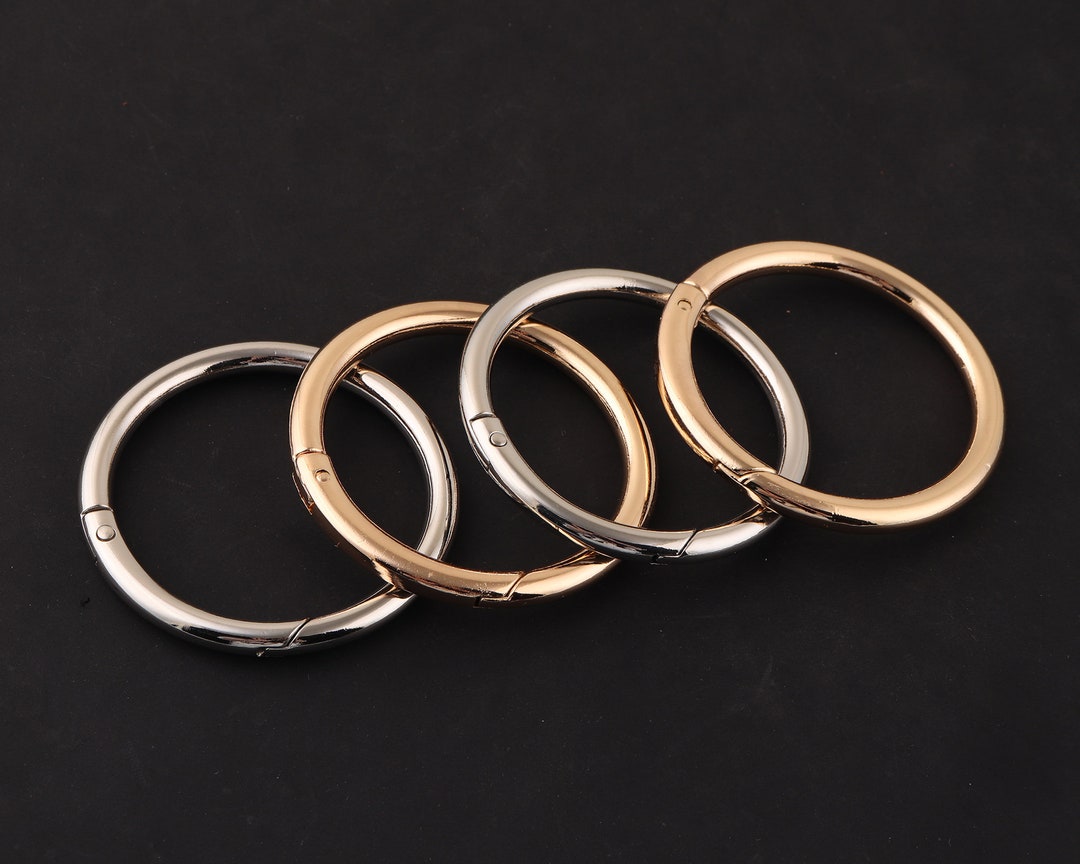 2inch(50mm) Silver and Gold Large Spring Gate Ring Clasp Push Gate O ...