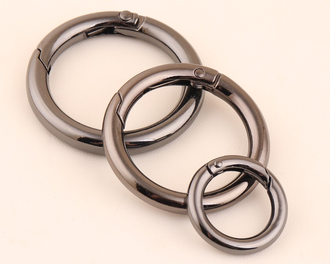 Gunmtal O-rings Metal O Ring Spring Ring Clasp Push Gate O Rings Push ...