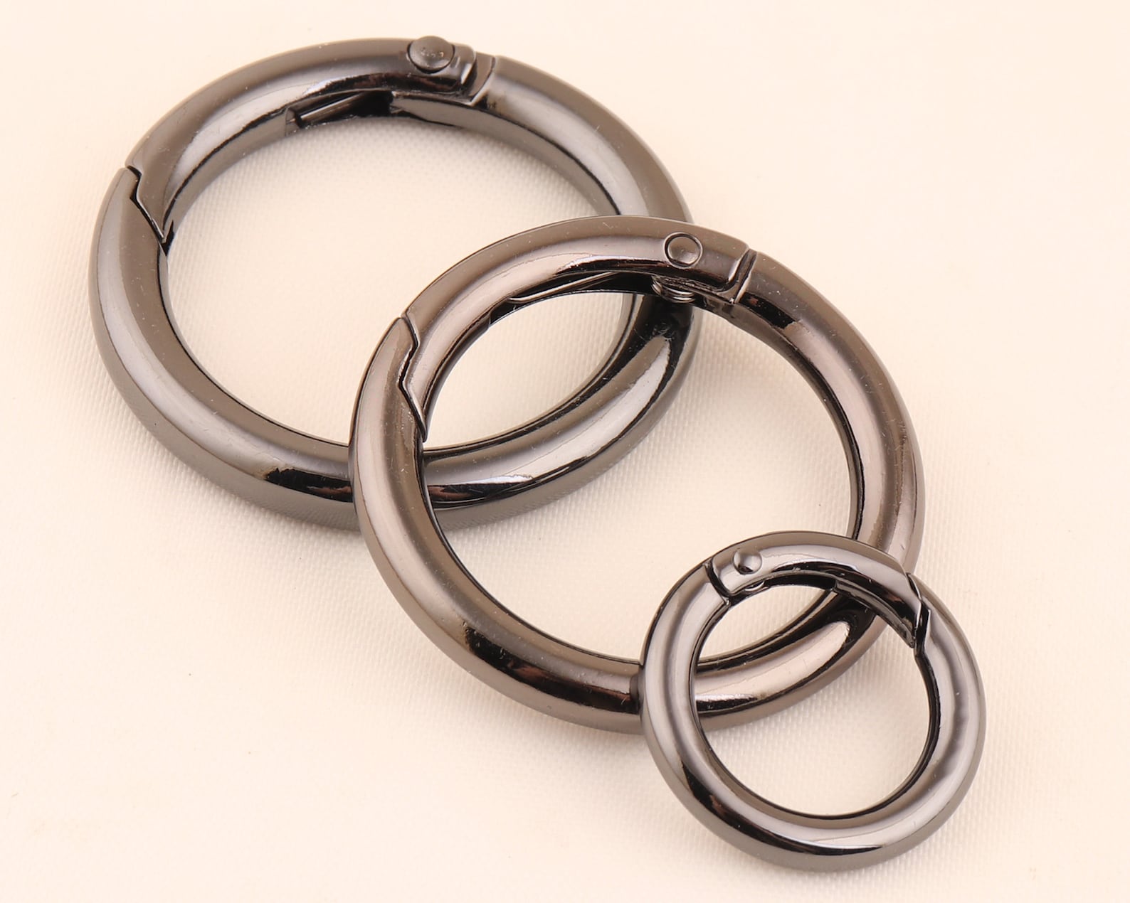 Gunmtal O-rings Metal O Ring Spring Ring Clasp Push Gate O Rings Push ...