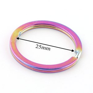 1"(25 Mm)round Flat Split Rings Key Rings Rainbow/silver/gunmetal /gold ...