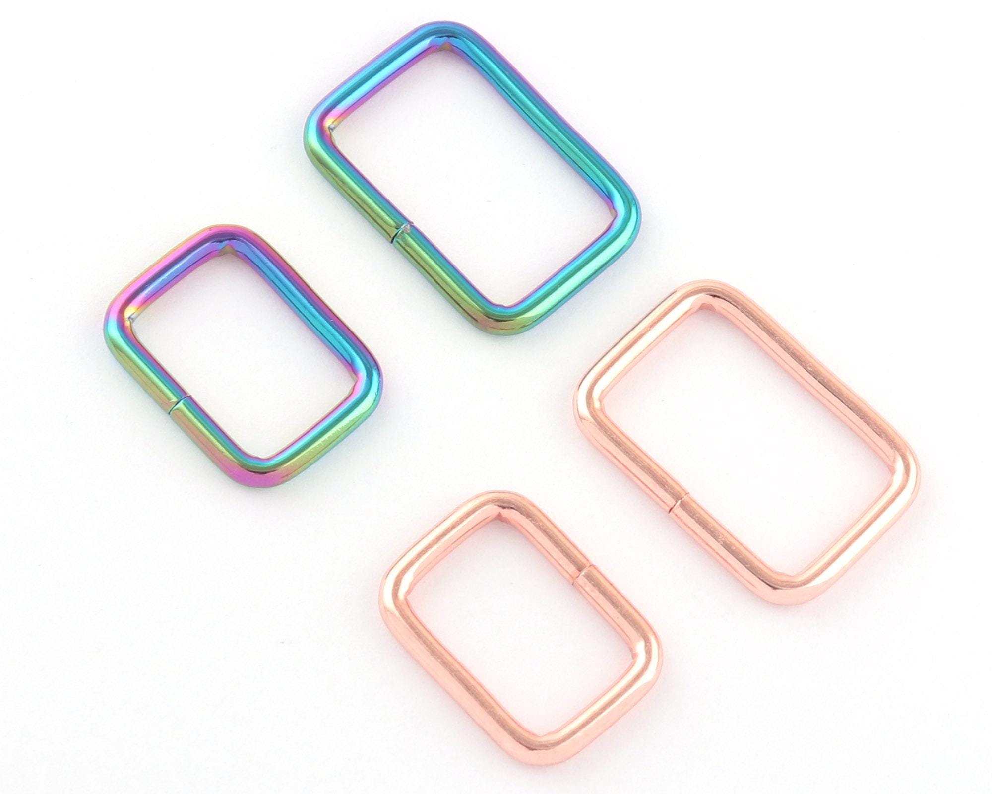 20/25mm Rainbow Metal Rectangle Buckle Adjustable Slide Buckle Dog ...