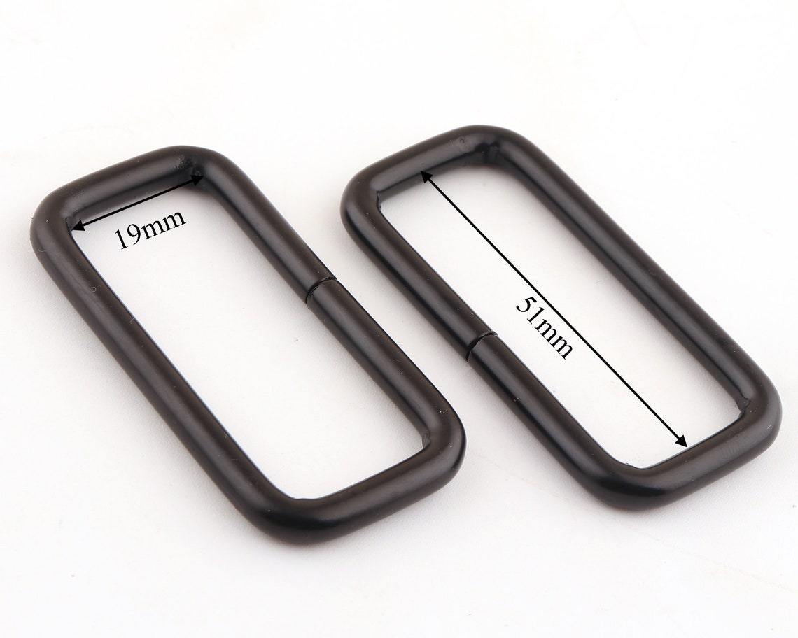 2 Inch 51 Mmblack Rectangle Rings/rectangle Loop/metal - Etsy