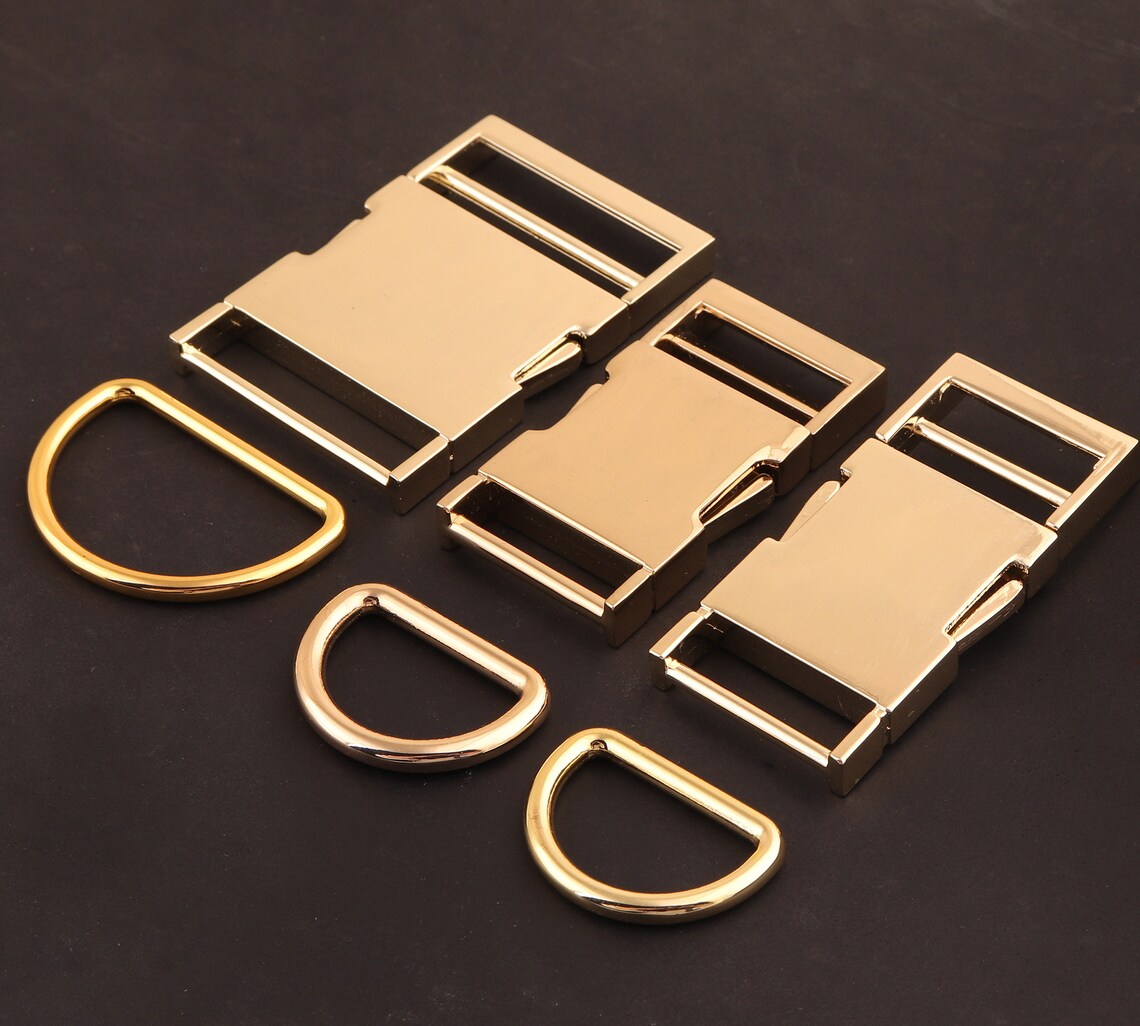 Side Release Buckle With Strap Adjuster D Ringlight Gold - Etsy