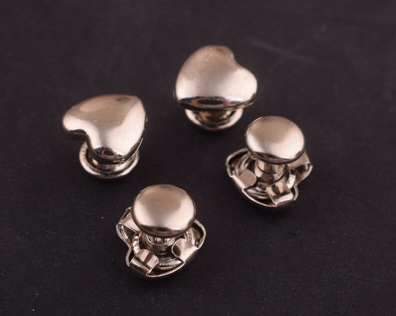 50 Pcs Bronze/silver Rivets 88 Mm Heart-shape Rivet Metal - Etsy