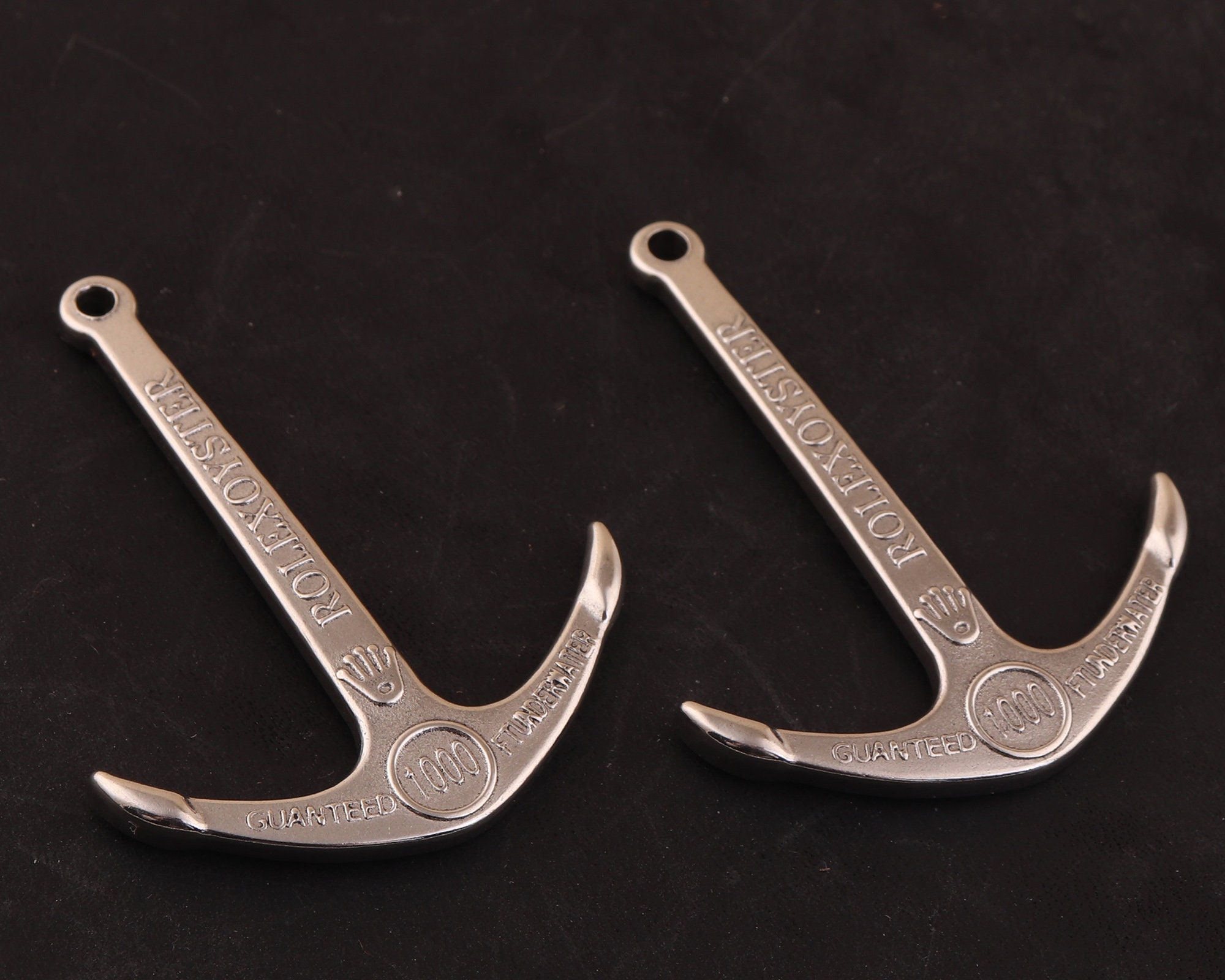 2pcs 2mm stainless steel Silver Anchor Pendant-Large | Etsy