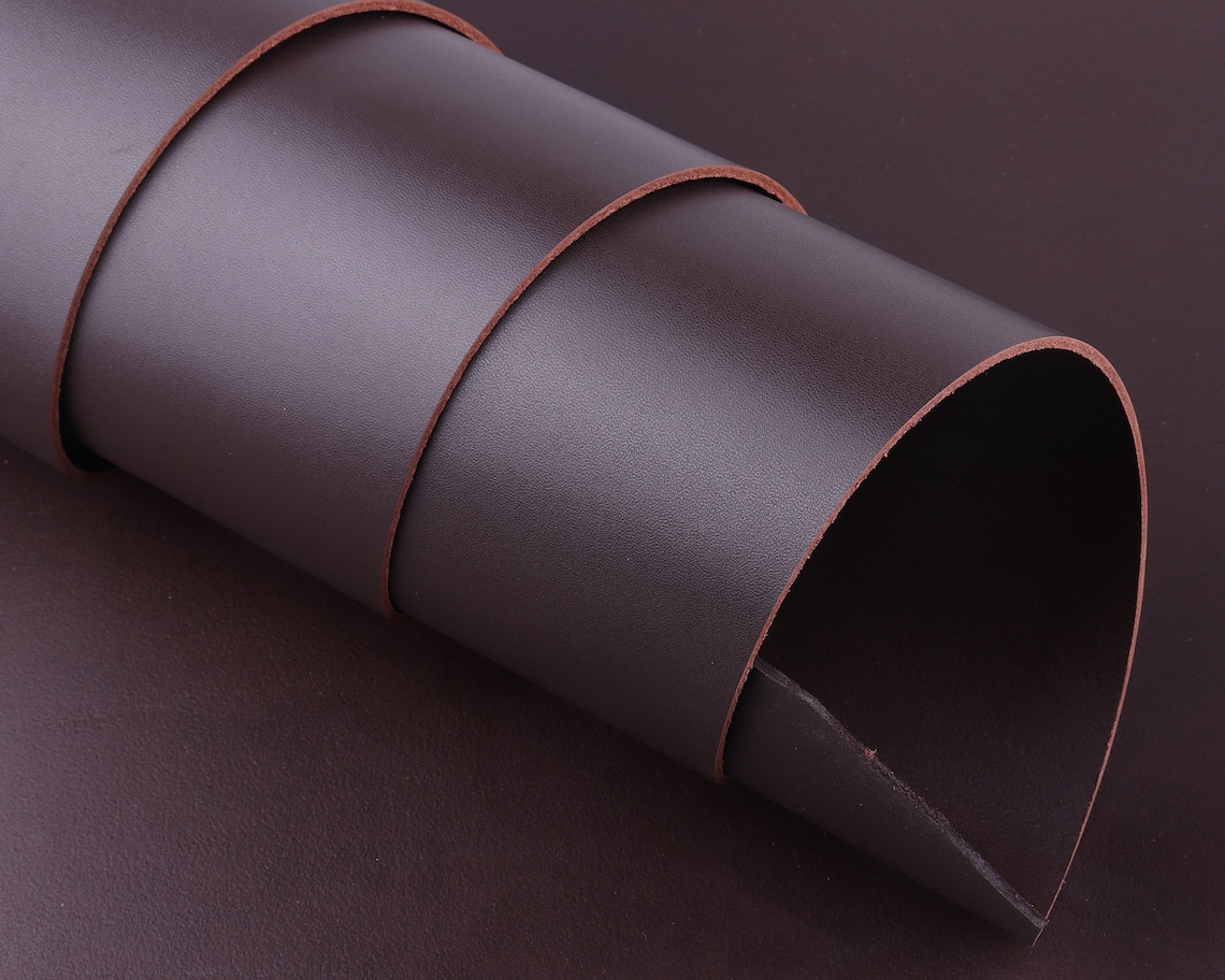 A4 dark brown natural Leather-double side Cowhide | Etsy