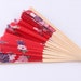 Red Flower Hand Fansfans Silk Fans Folding Fanshandheld - Etsy