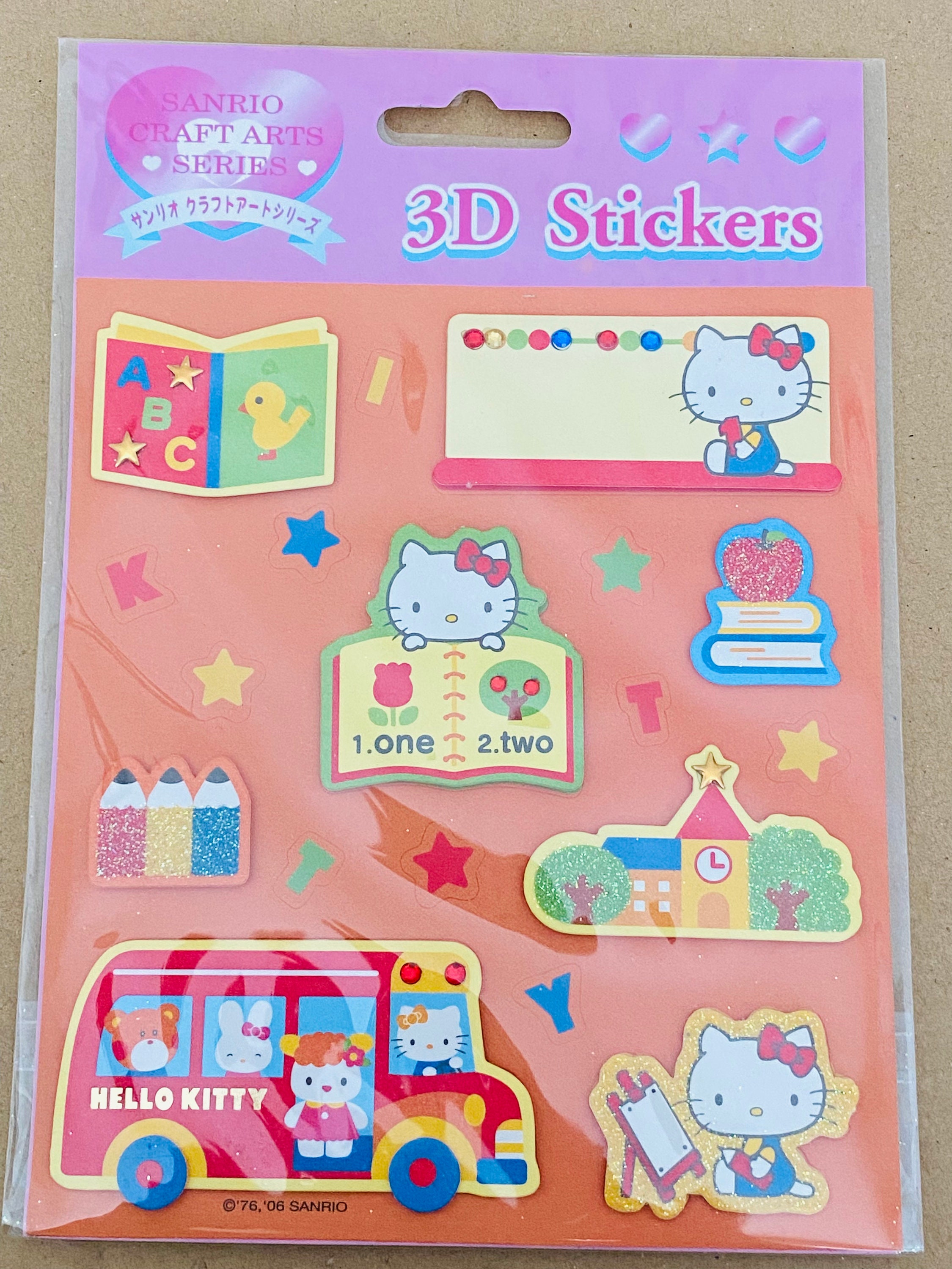 Sanrio Hello Kitty 3D Decoration Stickers School Zoo Summer - Etsy