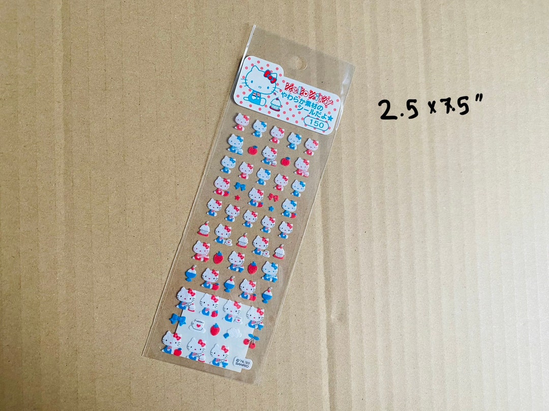 Sanrio Hello Kitty 2003 Felt Fabric Surface Fuzzy Sticker Sheet Cute ...