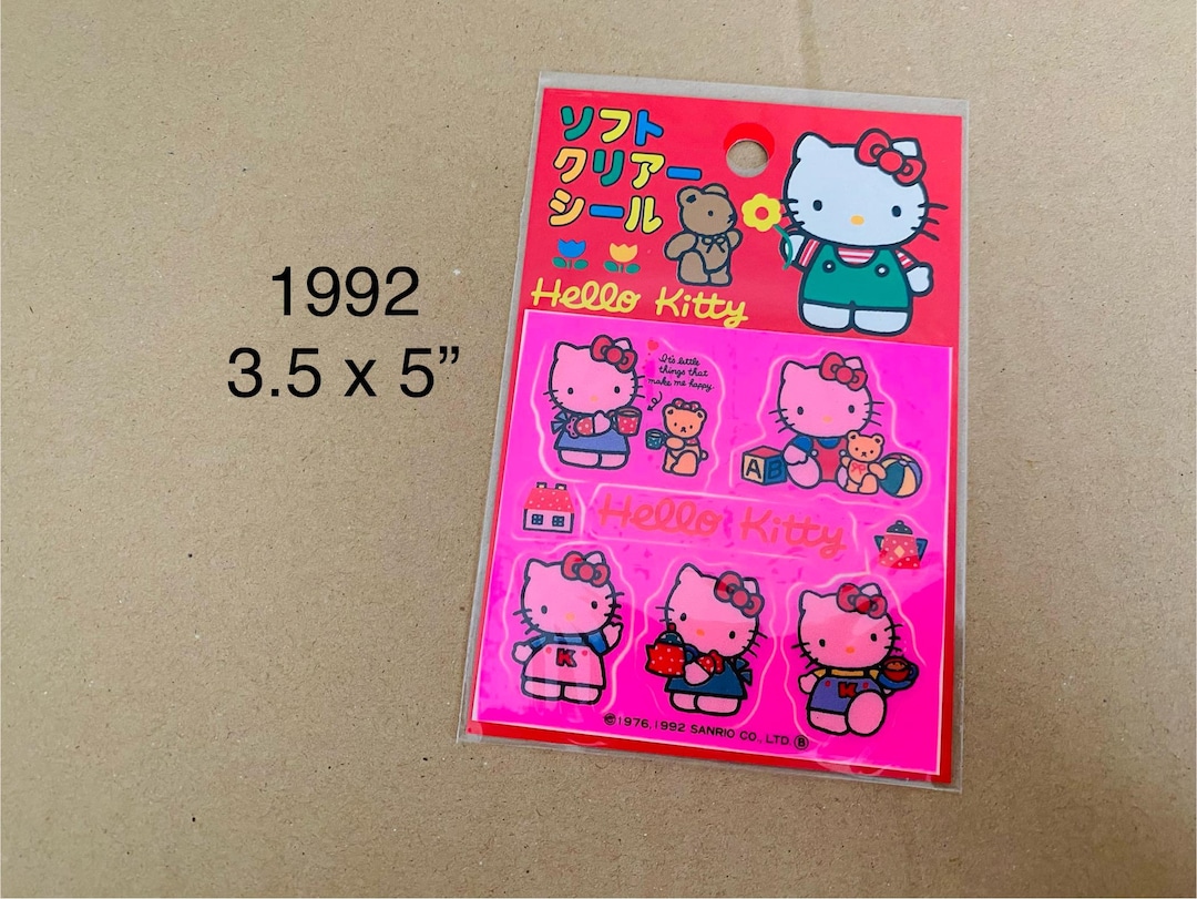 Vintage 90s Hello Kitty Stickers, Neon Soft Clear Seals - Etsy